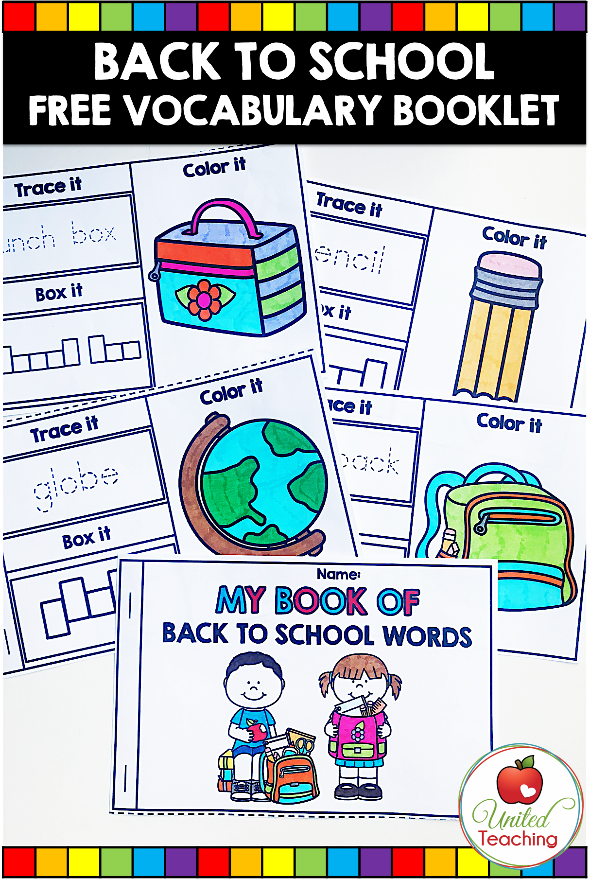 Back to School Vocabulary Booklet - United Teaching