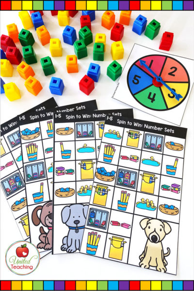 Math Spinner Games for Numbers 1-10 Part 1 - United Teaching