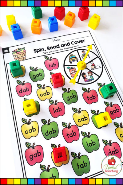 Spin, Read and Cover CVC Words - United Teaching
