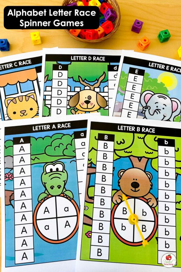 Alphabet Animal Letter Race Spinner Games - United Teaching