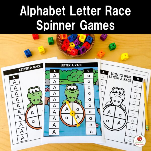 Alphabet Animal Letter Race Spinner Games - United Teaching