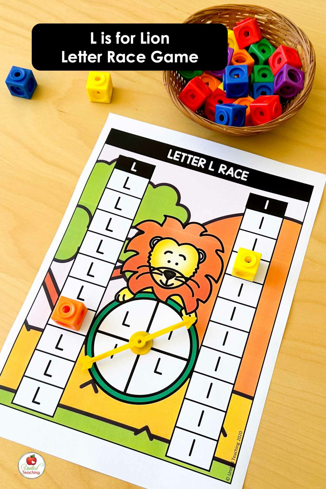 Alphabet Animal Letter Race Spinner Games - United Teaching