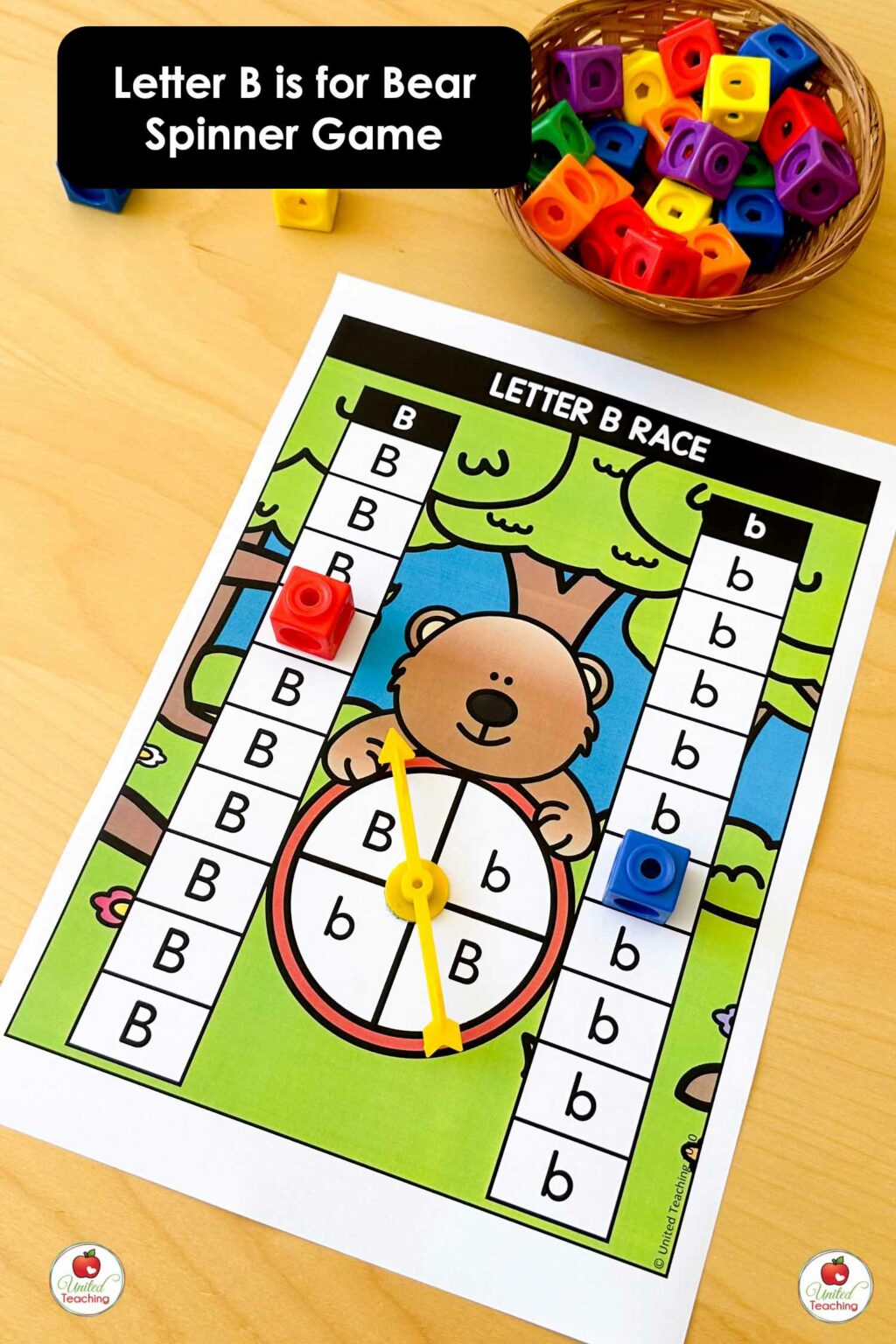 Alphabet Animal Letter Race Spinner Games - United Teaching