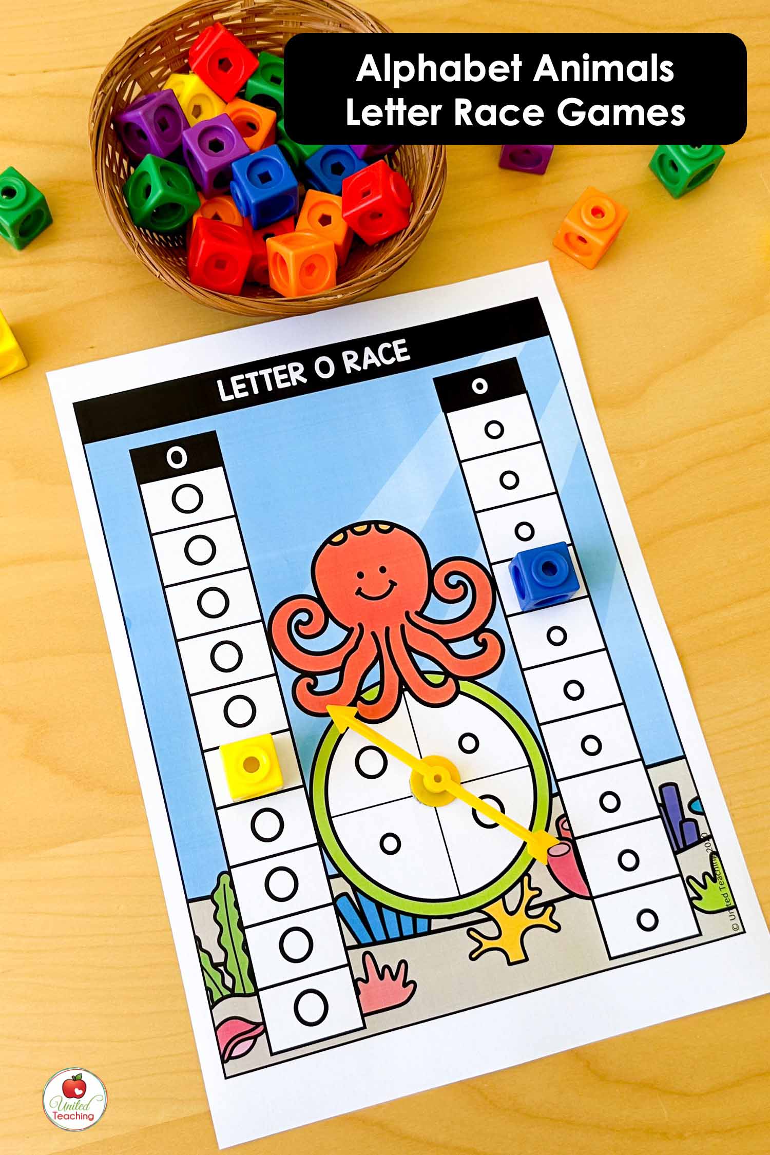 Alphabet Animal Letter Race Spinner Games - United Teaching