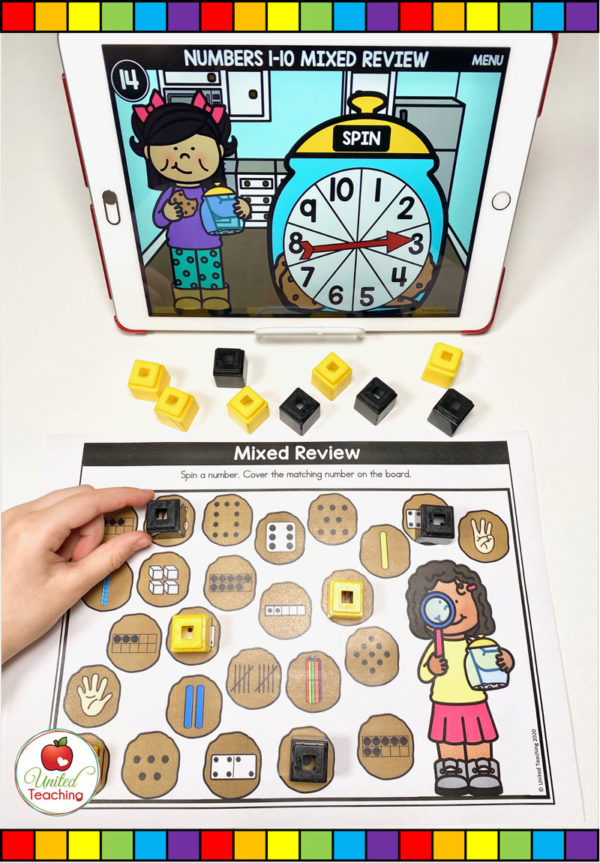 Numbers 1-10 Digital Math Spinner Games - United Teaching