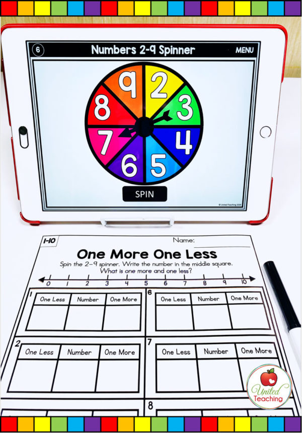 Numbers 1-100 Digital Spinner Math Activities Part 1 - United Teaching