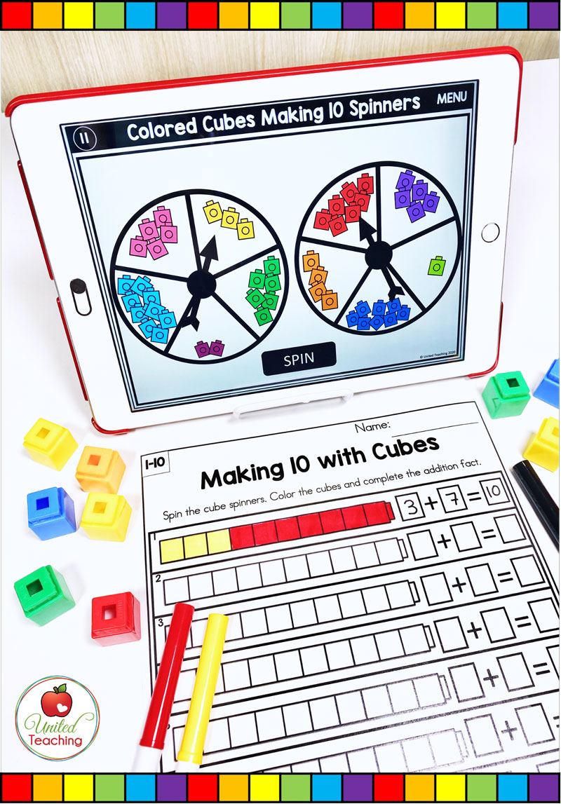 Numbers 1-100 Digital Spinner Math Activities Part 1 - United Teaching