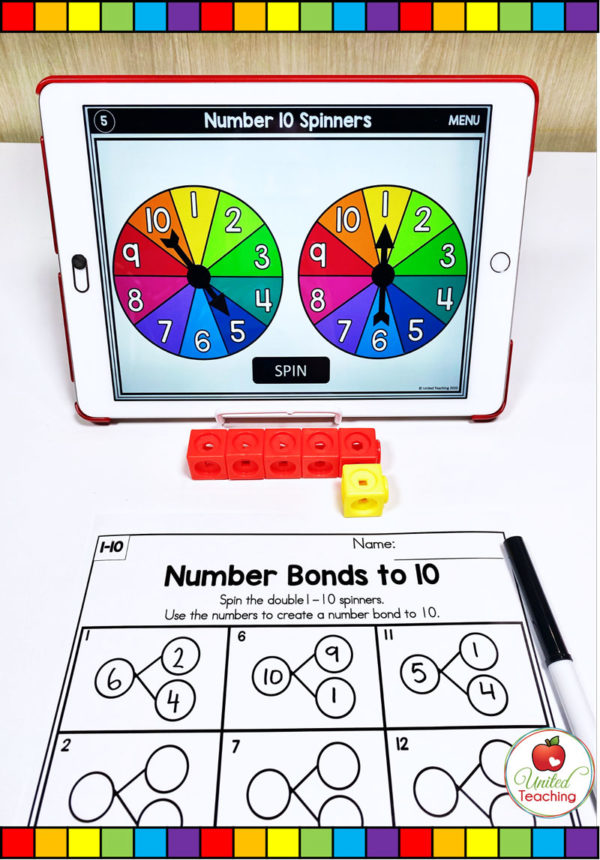Numbers 1-100 Digital Spinner Math Activities Part 1 - United Teaching