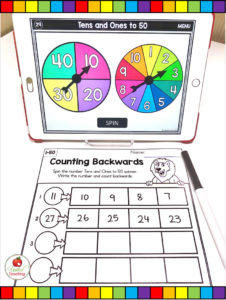 Numbers 1-100 Digital Spinner Math Activities Part 3 - United Teaching