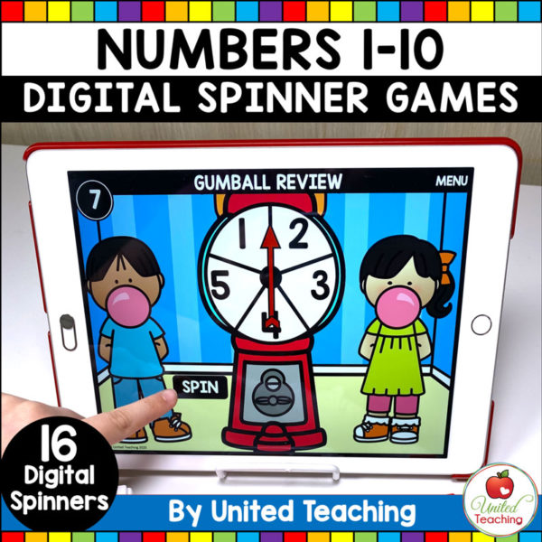Numbers 1-10 Digital Math Spinner Games - United Teaching