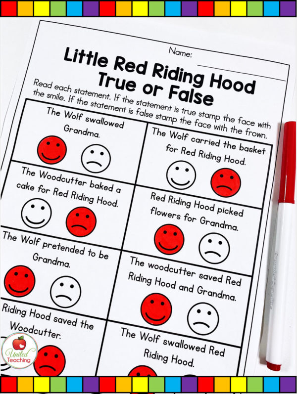 Little Red Riding Hood Fairy Tale Activities - United Teaching
