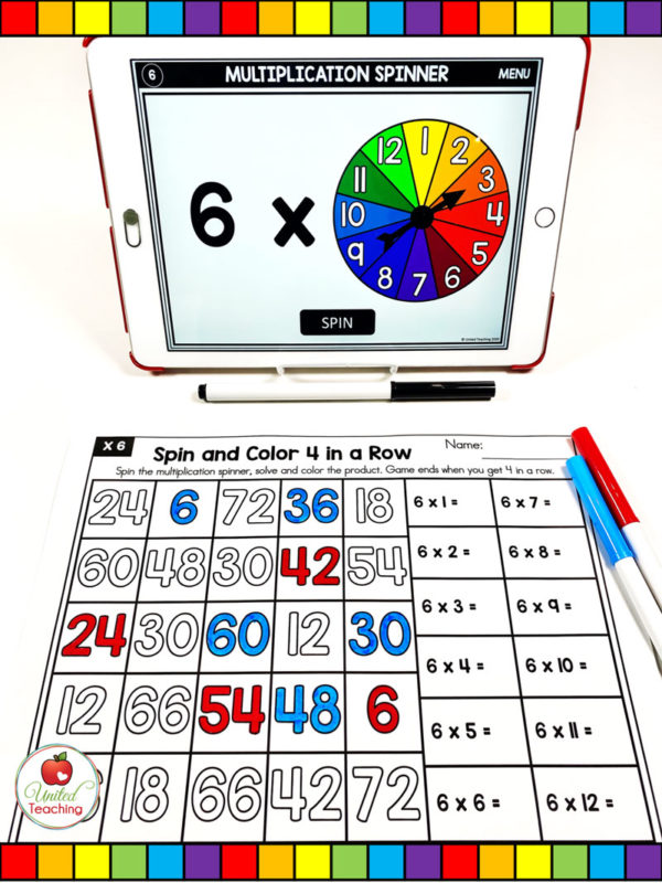 Multiplication Activities with Digital Spinners - United Teaching