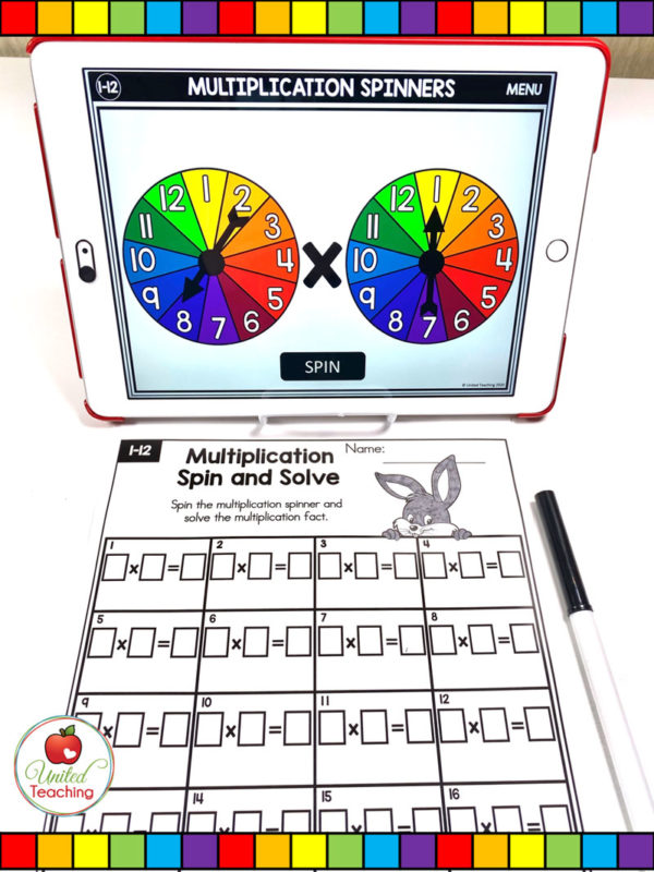 Multiplication Activities with Digital Spinners - United Teaching
