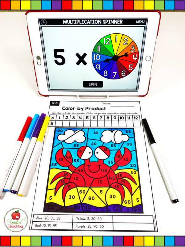 Multiplication Activities with Digital Spinners - United Teaching