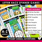 Alphabet Animal Letter Race Spinner Games - United Teaching