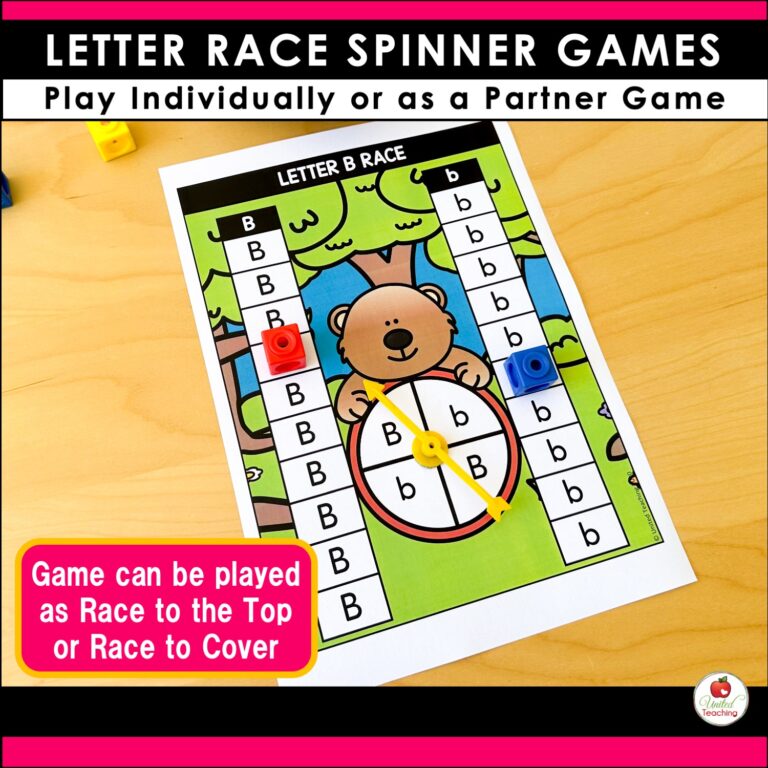Alphabet Animal Letter Race Spinner Games - United Teaching
