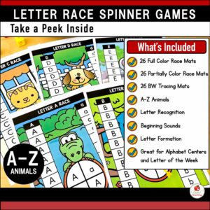 Alphabet Letter Race Spinner Games - United Teaching