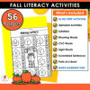 Fall Literacy Activities Kindergarten Packet - United Teaching