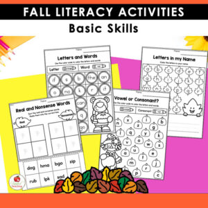 Fall Literacy Activities Kindergarten Packet - United Teaching