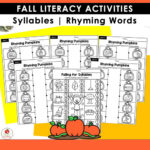 Fall Literacy Activities Kindergarten Packet - United Teaching