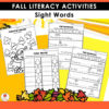 Fall Literacy Activities Kindergarten Packet - United Teaching