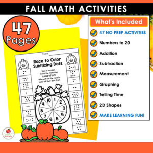Fall Math Activities Kindergarten Packet - United Teaching