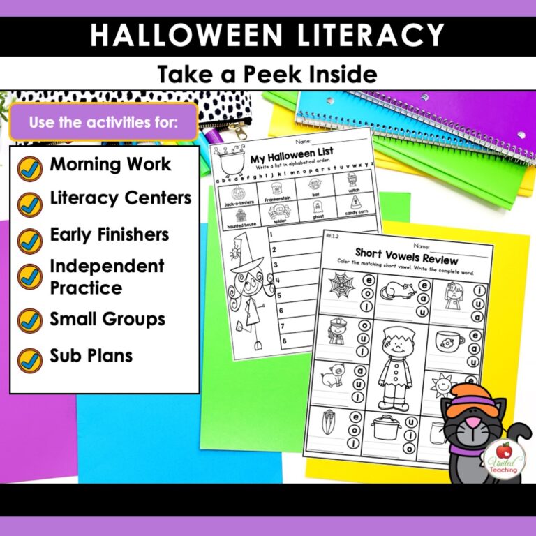 Halloween Literacy Activities for 1st Grade - United Teaching