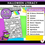 Halloween Literacy Activities Kindergarten Packet - United Teaching