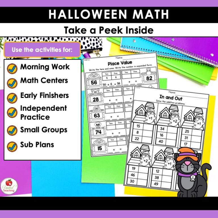 Halloween Math Activities for 1st Grade - United Teaching