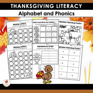 Thanksgiving Literacy Activities Kindergarten Packet - United Teaching