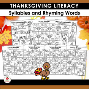 Thanksgiving Literacy Activities Kindergarten Packet - United Teaching
