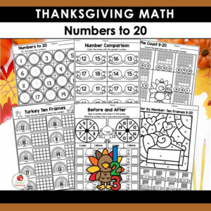Thanksgiving Math Activities Kindergarten Packet - United Teaching