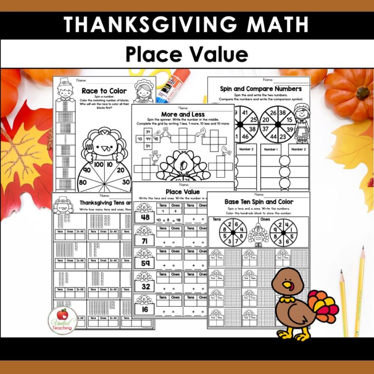 Thanksgiving Math Activities for 1st Grade - United Teaching