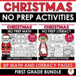 Christmas Math and Literacy Activities 1st Grade Bundle - United Teaching