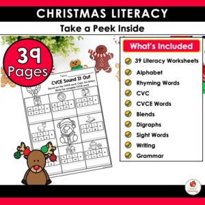 Christmas Math and Literacy Activities 1st Grade Bundle - United Teaching
