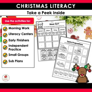 Christmas Math and Literacy Activities 1st Grade Bundle - United Teaching