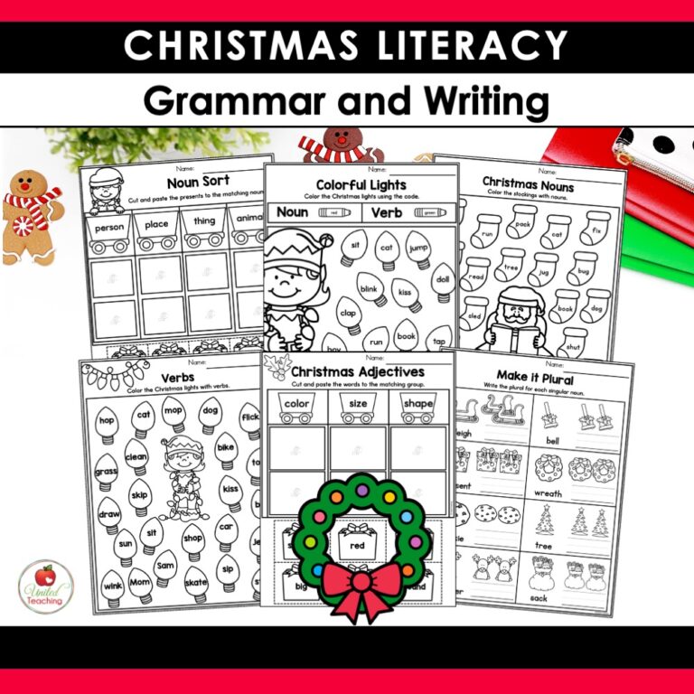 Christmas Math and Literacy Activities 1st Grade Bundle - United Teaching