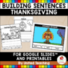 Thanksgiving Sentence Building - United Teaching