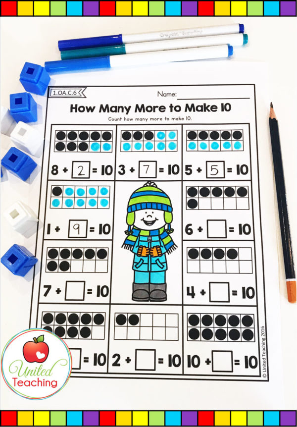 Winter Math and Literacy 1st Grade No Prep Activities