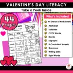 Valentine's Day Literacy Activities 1st Grade Packet - United Teaching