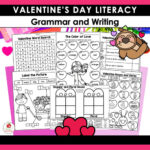 Valentine's Day Literacy Worksheets Kindergarten Packet - United Teaching