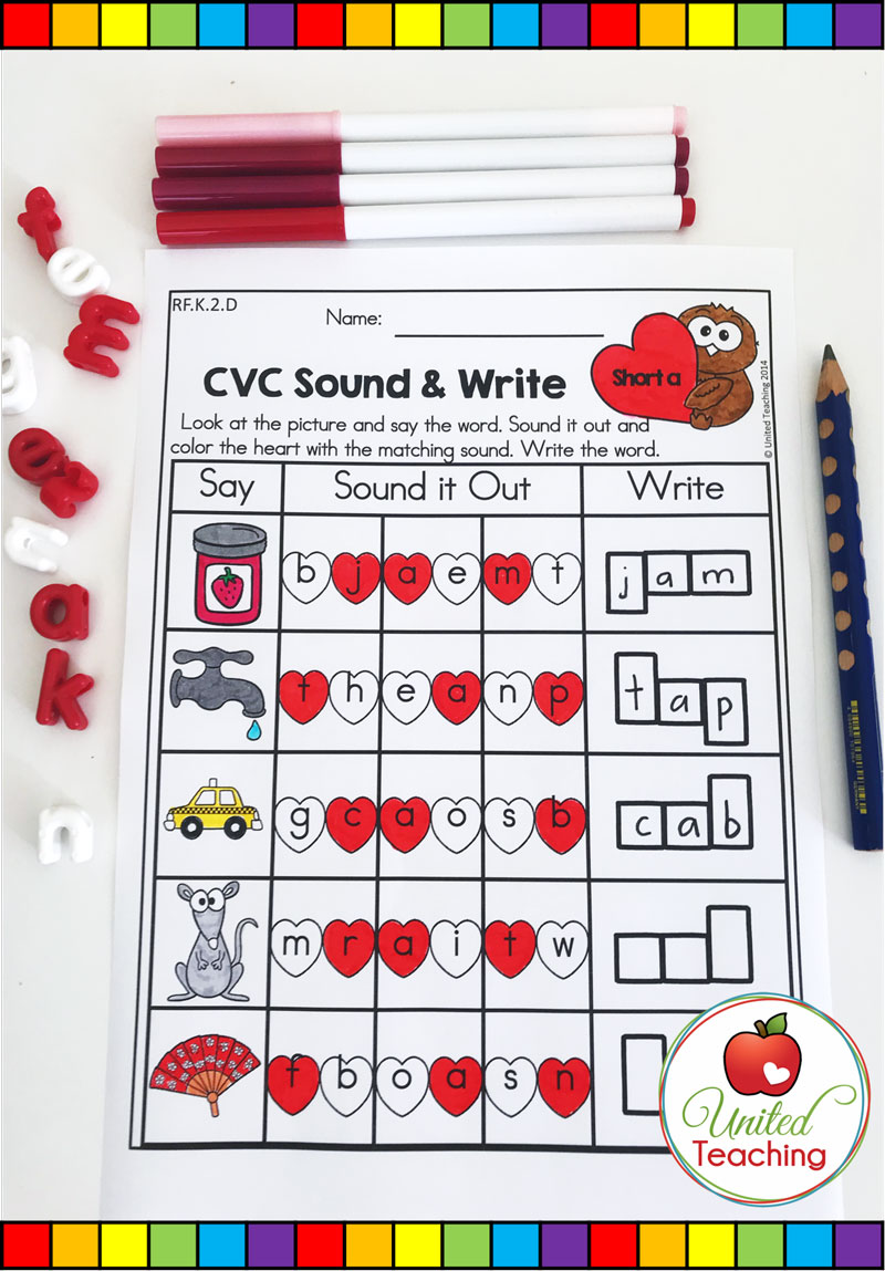 Valentine's Day Math and Literacy Kindergarten No Prep Activities