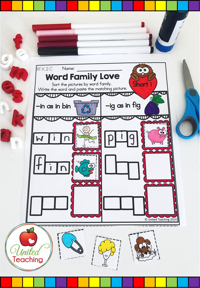 Valentine's Day Math and Literacy Kindergarten No Prep Activities