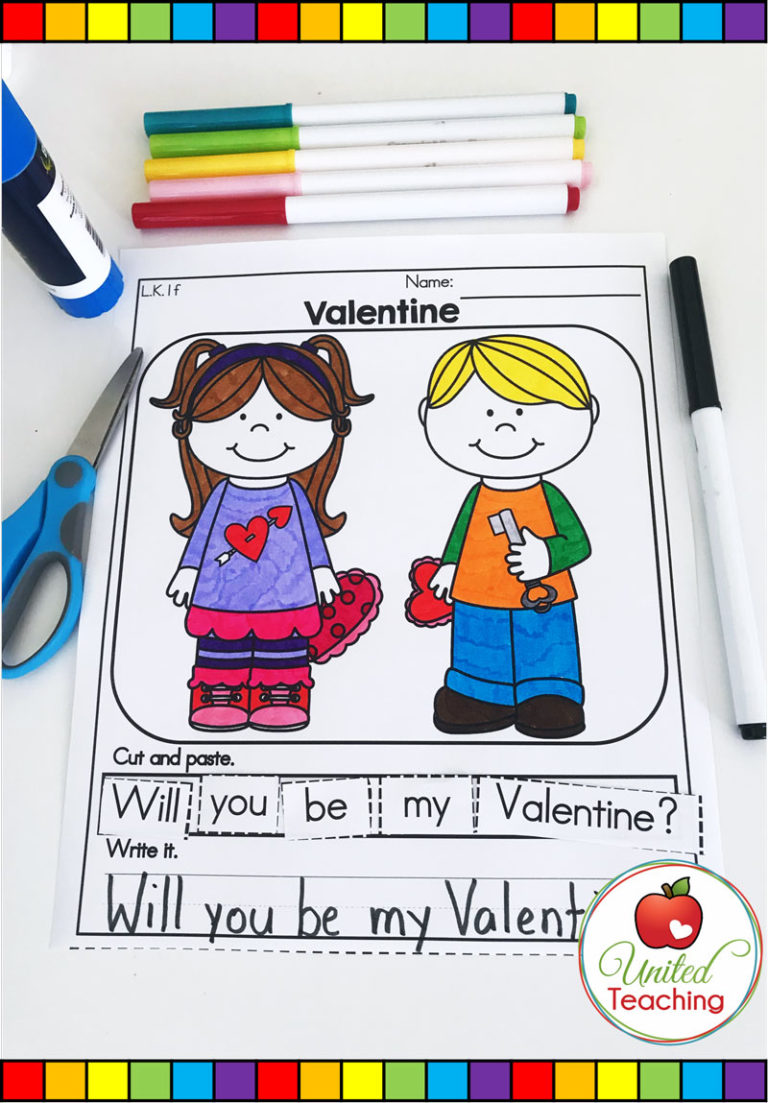Valentine's Day Math and Literacy Kindergarten No Prep Activities