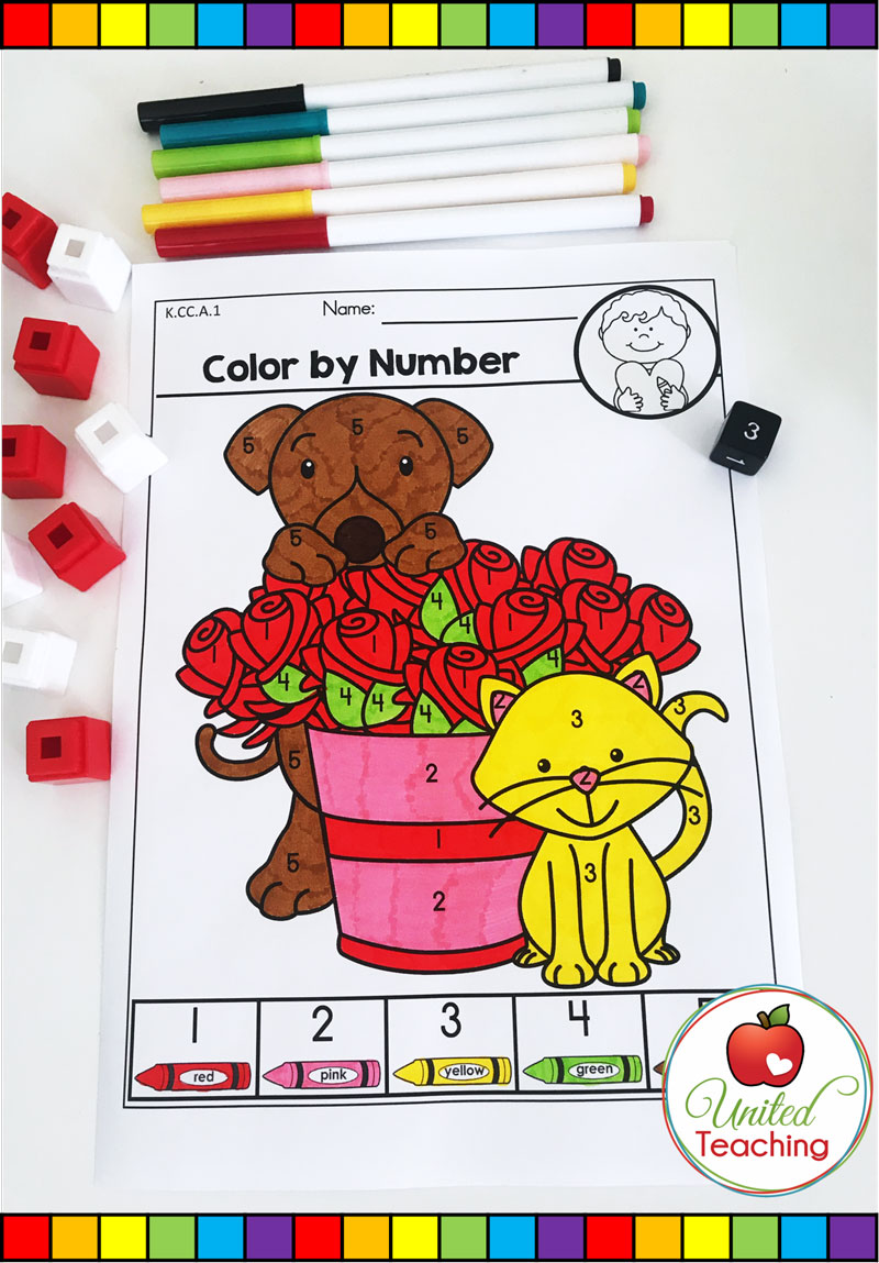 Valentine's Day Math and Literacy Kindergarten No Prep Activities