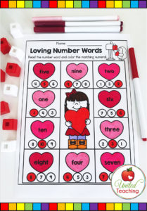 Valentine's Day Math and Literacy Kindergarten No Prep Activities