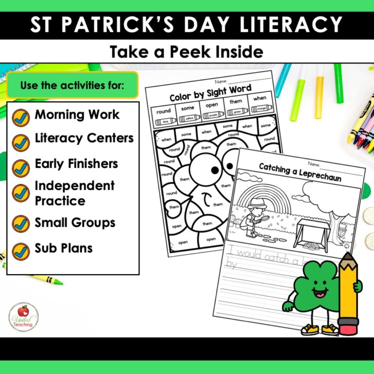 St. Patrick's Day Literacy Activities 1st Grade Packet - United Teaching