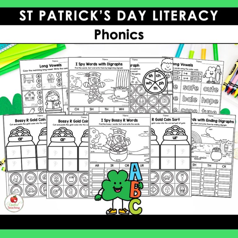 St. Patrick's Day Literacy Activities 1st Grade Packet - United Teaching