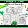 St. Patrick's Day Math Activities 1st Grade Packet - United Teaching