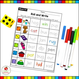CVC Words Roll and Write - United Teaching
